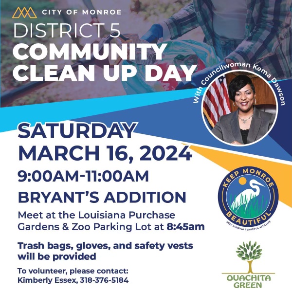 District 5 Community Clean Up Day - Ouachita Green